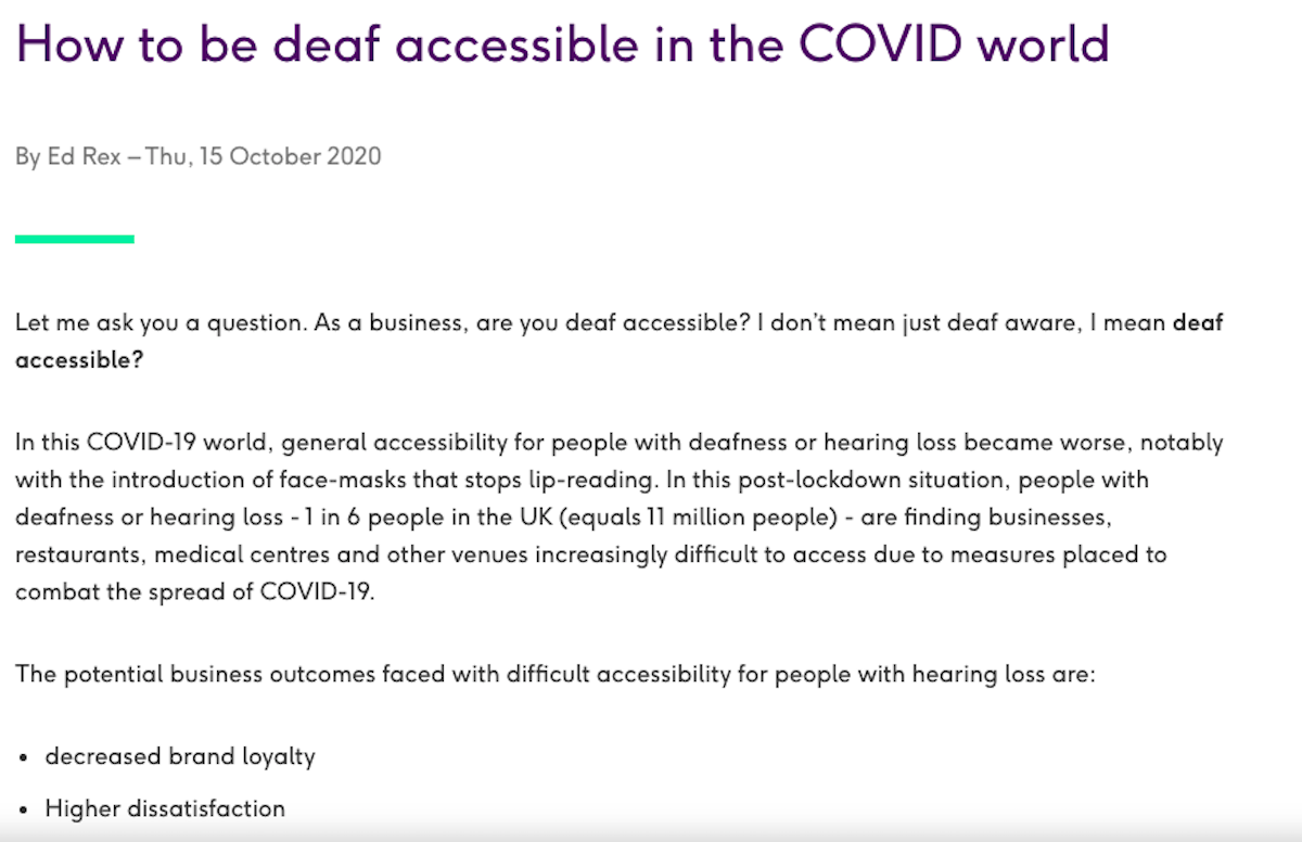 How businesses can be deaf accessible in this COVID World – The Deaf ...